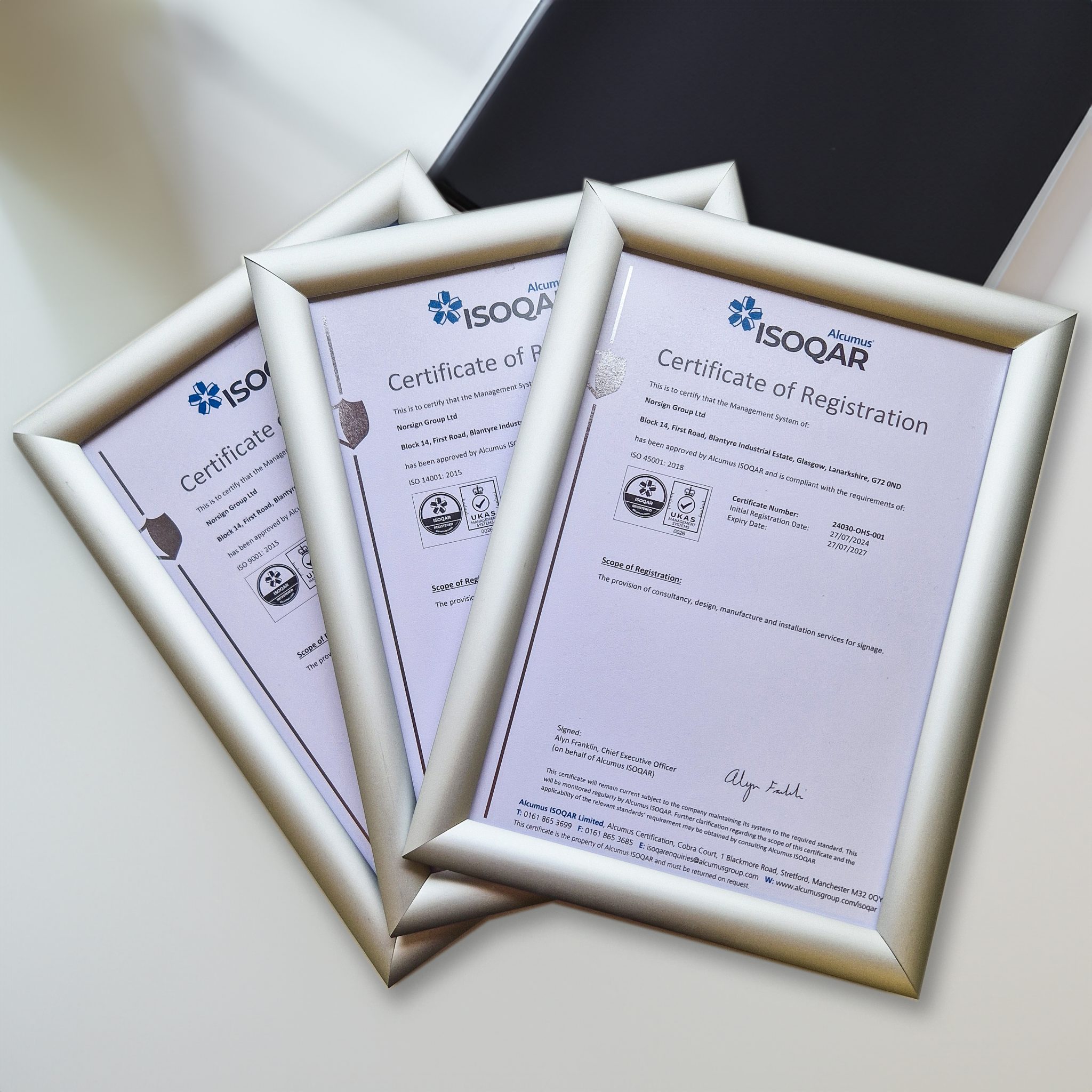 iso 9001, 14001, 45001 - Norsign